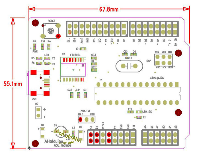 AHA!duino Training kit + AHA!Duino R3 : JK전자 > BRAND SHOP > MCU보드/제어모듈
